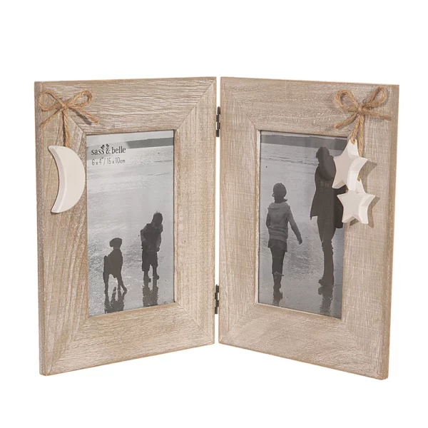 Moon and Stars Double Photo Frame - The Brain Tumour Charity Shop